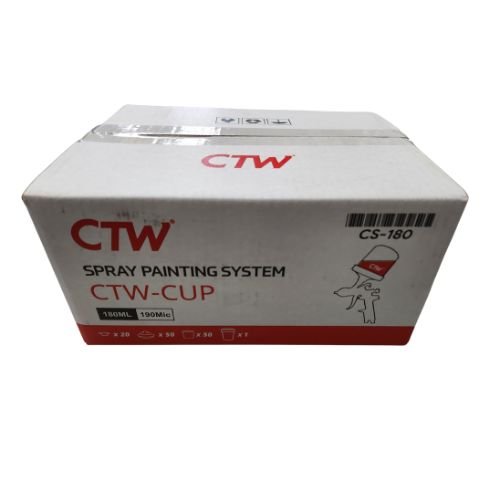CTW CS-180ml (6 oz) Disposable Paint Cup System, 50 pc Lid/Liner Kit