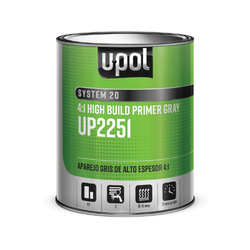 U-POL SYSTEM 20 UP2251 4:1 High-Build 2K Gray Primer, 1 Liter