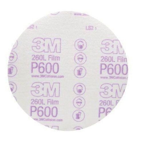 3M™ 600 Grit 6 in Finishing Film Disc, White Aluminum Oxide, Box of 10