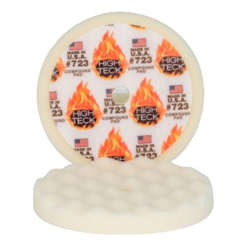 High Teck 8 Inch Diameter White Foam Compounding Pad, 2 pcs